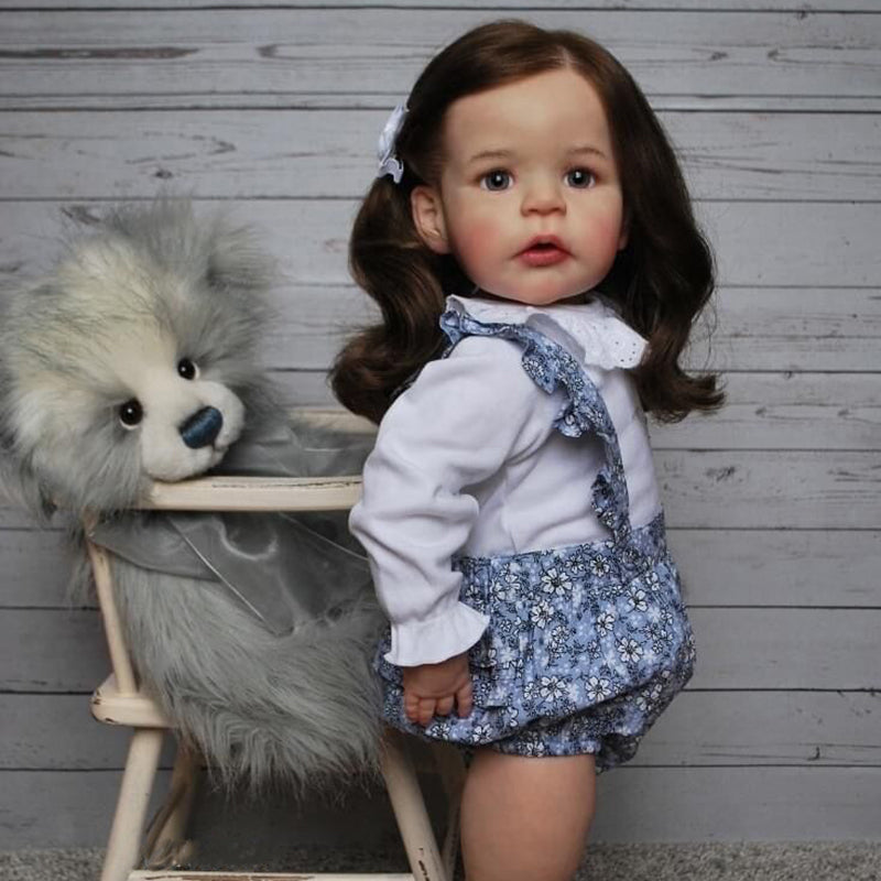 24 inch Reborn Dolls with Open Eyes and Brown Hair - Sandie: Rosydolls.com