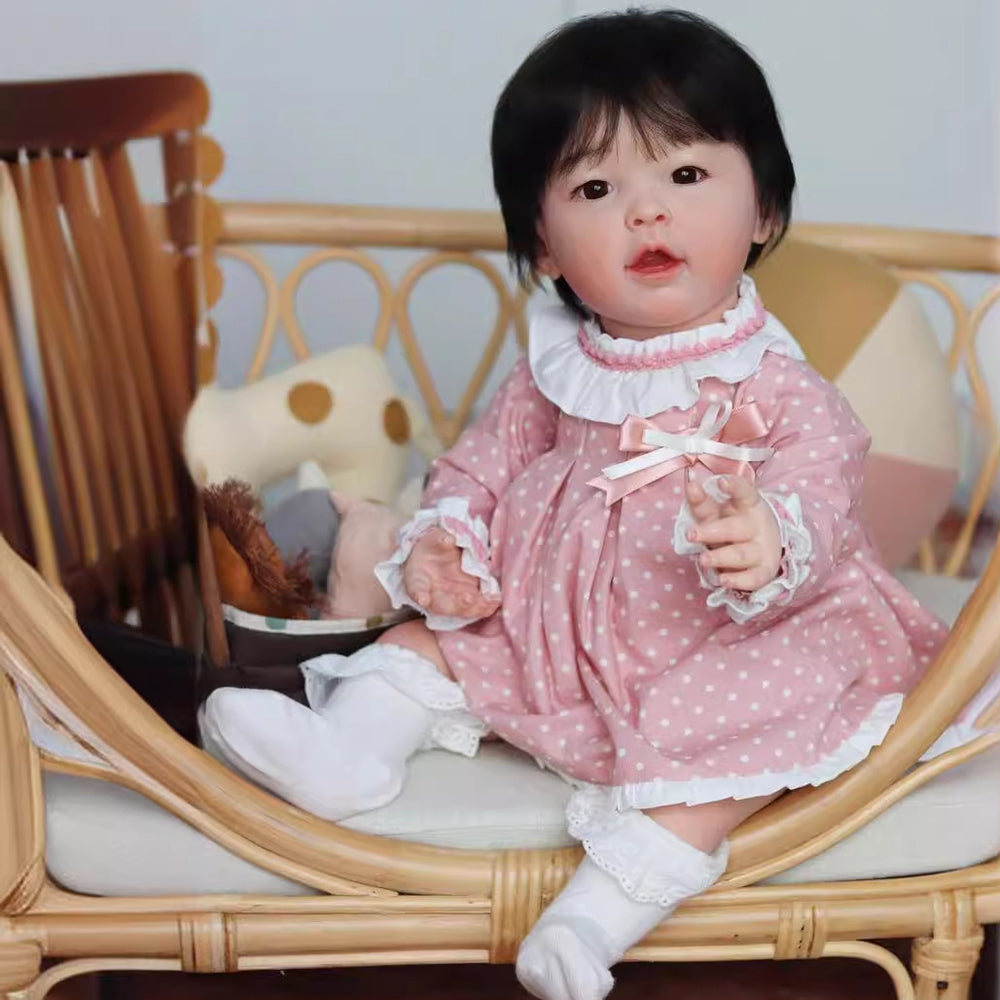23 inch Reborn Dolls with Open Eyes and Short Hair-Meilian: Rosydolls.com