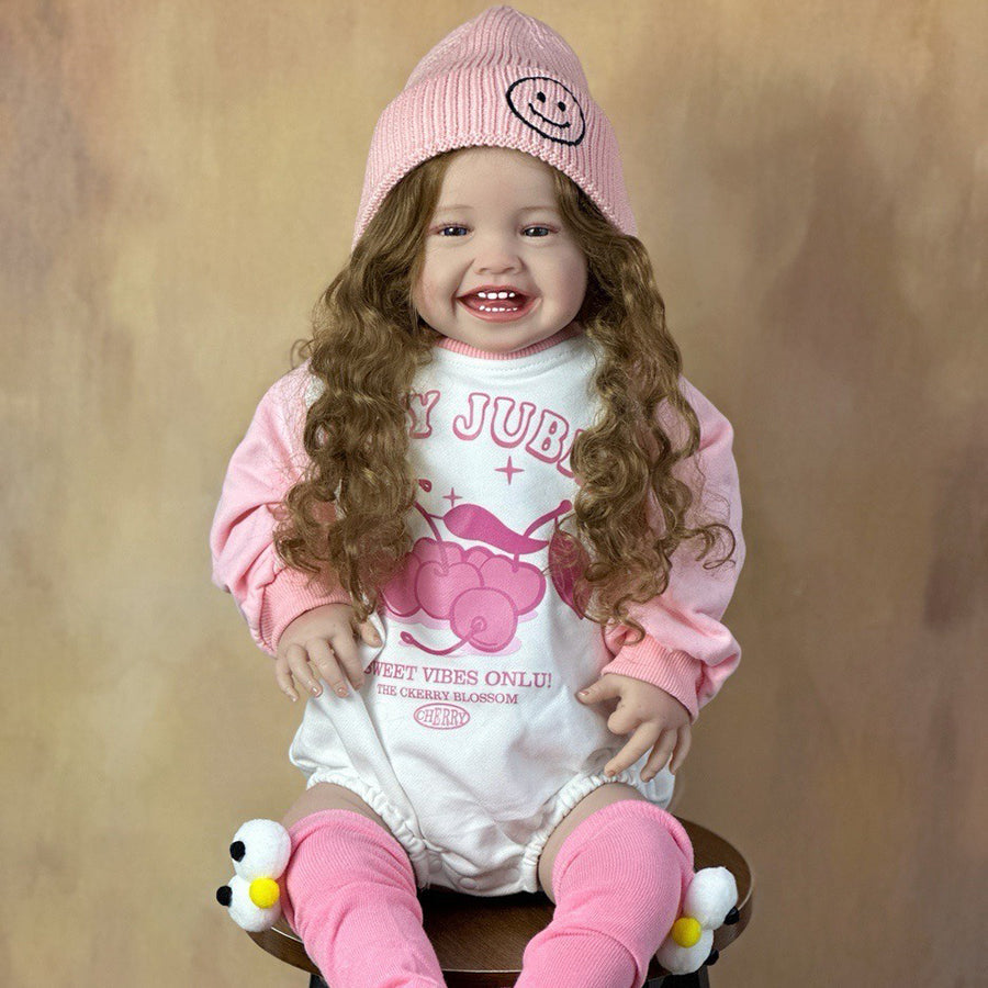 24 Inches Open Eyes Long Hair Smile Reborn Doll Girls-Mila Rosydolls